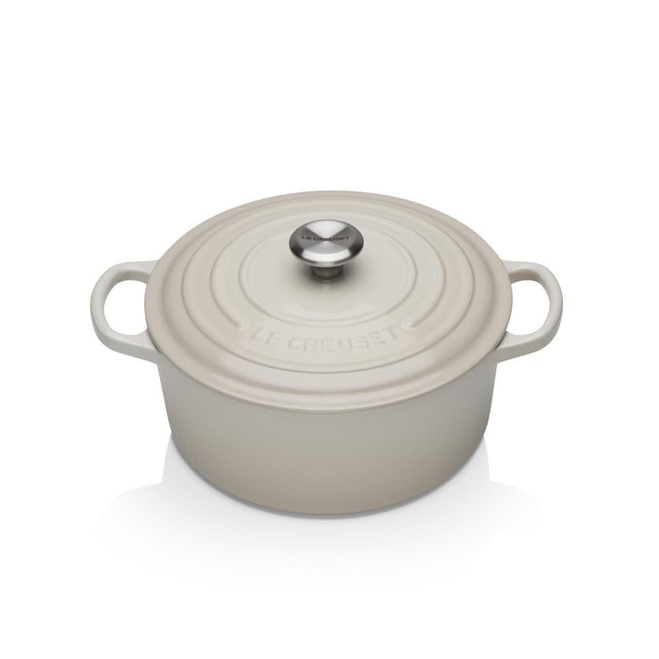 Le Creuset Signature Cast Iron Round Dutch Oven 20cm Meringue Crate